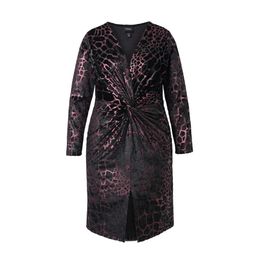 Ulla Popken Kleid Damen Gr&ouml;&szlig;e 56 aubergine / mauve / schwarz Sommerkleid