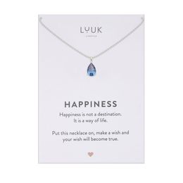 Luuk Lifestyle Kette 'LUUK LIFESTYLE Halskette "Kristall Dunkelblau"' Damen Gr&ouml;&szlig;e 45 / 50 cm silber
