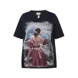 Ulla Popken T-Shirt Damen Gr&ouml;&szlig;e M/L marine / taubenblau / rosa / weinrot
