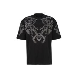 19V69 Italia T-Shirt 'Tamaro Baroque Str' Herren Gr&ouml;&szlig;e L hellgrau / dunkelgrau / schwarz