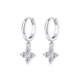 Rougemont Jewellery Ohrringe 'Kleeblatt Moissanit Creolen Ohrringe mit Echtheitszertifikat' Damen Gr&ouml;&szlig;e One Size silber