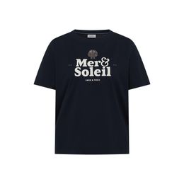 Cecil T-Shirt Damen Gr&ouml;&szlig;e M nachtblau / silbergrau / wei&szlig;