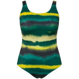 Ulla Popken Badeanzug Damen Gr&ouml;&szlig;e XXXL/4XL gelbmeliert / gr&uuml;nmeliert