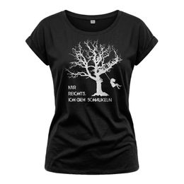 MAKAYA Shirt 'Ich geh schaukeln' female size XXXL Black