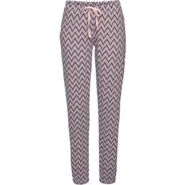 Vivance Dreams by Lascana Damen Pyjama, dunkelblau/rosa-gemustert, Gr&ouml;&szlig;e 40/42
