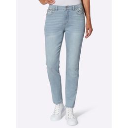 WITT Damen Jeans in kn&ouml;chelfreier L&auml;nge, blue-bleached, Gr&ouml;&szlig;e 36