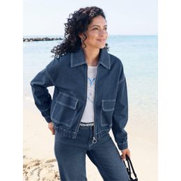 WITT Damen Jeansjacke mit Stretch-Anteil, blue-stone-washed, Gr&ouml;&szlig;e 48