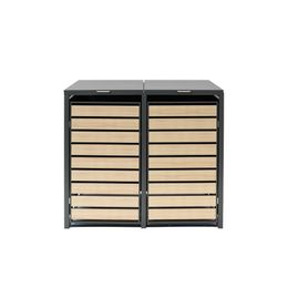 WESTMANN M&uuml;lltonnenbox 'Lacina' Holzoptik/anthrazit Stahl 80 x 132 x 116 cm