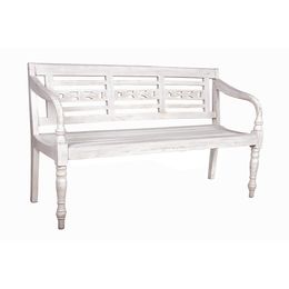 Garden Pleasure Gartenbank 'Moyo' 3-Sitzer Holz wei&szlig; 150 x 90 x 52 cm