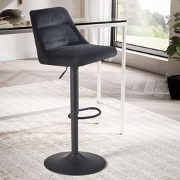 Barhocker FineBuy K&uuml;chenhocker Samt Hocker Bistrohocker Drehbar Barstuhl Modern