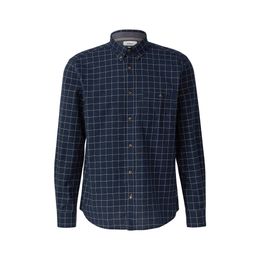 s.Oliver Button Up Shirt male size L Dark blue / White