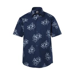 Men Plus Button Up Shirt male size 5XL Navy / White
