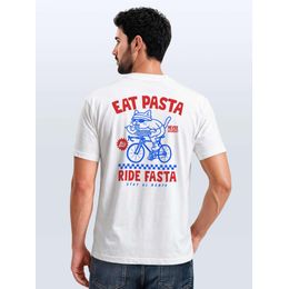 Neverless Shirt 'Eat Pasta Ride Fasta' Herren Gr&ouml;&szlig;e XXXL wei&szlig;