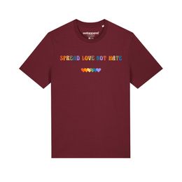 Watapparel Shirt 'Spread Love not Hate' male size S Mixed colors / Bordeaux