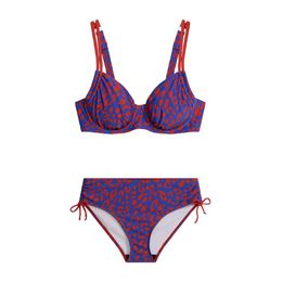 bonprix Bikini female size L Blue / Blood red
