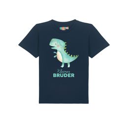 watabout.kids Shirt 'Dinosaurier 03 Kleiner Bruder' boy size 98/104 Navy / Jade / Light green / White