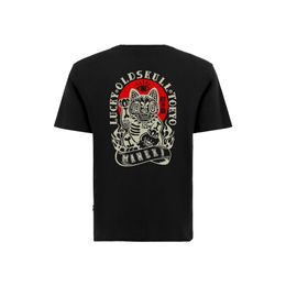 Oldskull T-Shirt 'ASIAN REBEL CAT KANJI GRAPHIC' Herren Gr&ouml;&szlig;e XL gelb / rot / schwarz / wei&szlig;