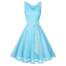 Yesfashion Kleid Damen Gr&ouml;&szlig;e 36 blau Sommerkleid