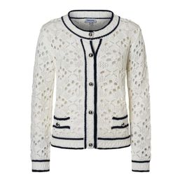 More & More More & More feminine Lochmuster-Strickjacke in offwhite | Gr.: 38