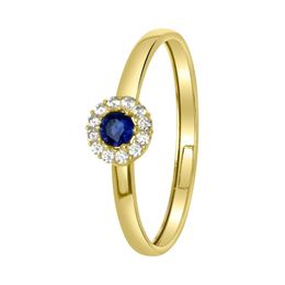 Lucardi Ring 'Klassisch' female size 57 Navy / Gold / Transparent