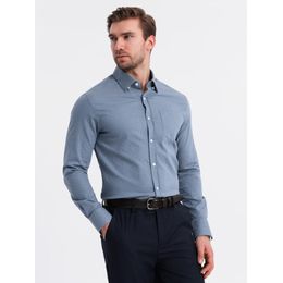 Ombre Button Up Shirt 'OM-SHCS-0174' male size XL Dusty blue