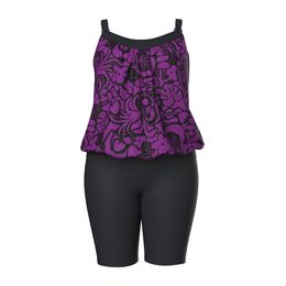 Ulla Popken Jumpsuit Damen Gr&ouml;&szlig;e XXXL/4XL lila / schwarz