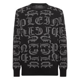 Philipp Plein Pullover Herren Gr&ouml;&szlig;e M grau / schwarz