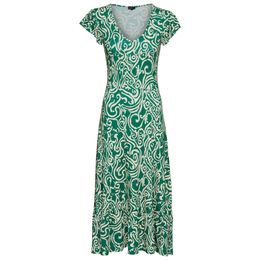 Laura Scott Kleid Damen Gr&ouml;&szlig;e 44 beige / dunkelgr&uuml;n Sommerkleid