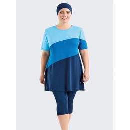 C&city Badeanzugkleid Damen Gr&ouml;&szlig;e 6XL navy / kobaltblau / hellblau