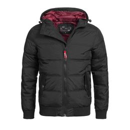 INDICODE Jeans Winterjacke 'Adrian ZA' Herren Gr&ouml;&szlig;e XL dunkelrot / schwarz