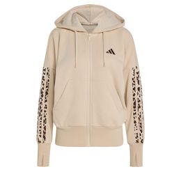 adidas Sportswear Sportsweatjacke 'Seasonal Essentials' Damen Gr&ouml;&szlig;e XXXL ecru / braun / dunkelbraun