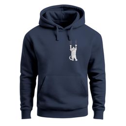 Neverless Sweatshirt 'Katze Rutschend' male size L Navy