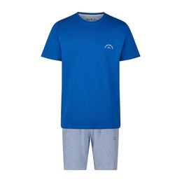 Phil & Co. Berlin Pyjama Shorty in blau-wei&szlig; | Gr.: XXL