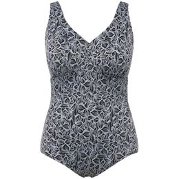 Ulla Popken Badeanzug Damen Gr&ouml;&szlig;e 9XL rauchgrau / schwarz