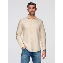 Ombre Hemd 'OM-SHOS-0183' Herren Gr&ouml;&szlig;e M pastellgelb