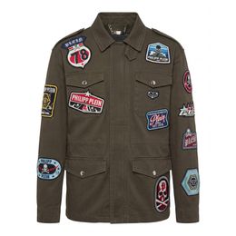 Philipp Plein &Uuml;bergangsjacke 'Military' Herren Gr&ouml;&szlig;e L gr&uuml;n / mischfarben Sommerjacke