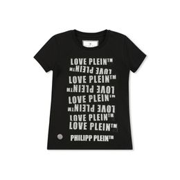Philipp Plein T-Shirt M&auml;dchen Gr&ouml;&szlig;e 140 schwarz / wei&szlig;