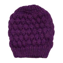 styleBREAKER Beanie 'Strickm&uuml;tze mit Bubblemuster' female size 56/61 Purple