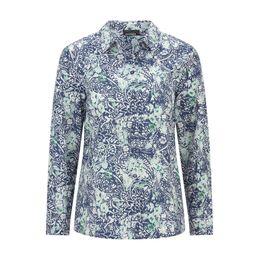 GOLDNER Bluse Damen Gr&ouml;&szlig;e M/L navy / gr&uuml;n / wei&szlig;