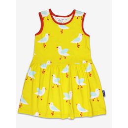 Toby tiger Kleid 'Bio-Baumwoll Kinder Sommerkleid mit M&ouml;wen-Druck' M&auml;dchen Gr&ouml;&szlig;e 86 gelb