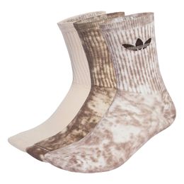adidas originals Socks 'Tie Dye Crew 3 Pairs' female size 40/42 Cappuccino / Mocha / Dark brown / Black