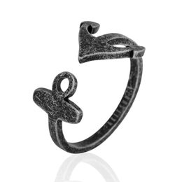 Akitsune Ring 'Anchor' Herren Gr&ouml;&szlig;e 65 silbergrau