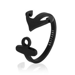 Akitsune Ring 'Anchor' Herren Gr&ouml;&szlig;e 65 schwarz