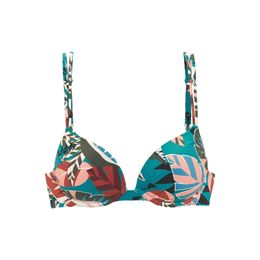 Buffalo Bikini Top female size 75 Azure / Petrol / Dark green / White
