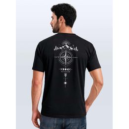 Neverless Shirt 'Berg Kompass' Herren Gr&ouml;&szlig;e XXL schwarz