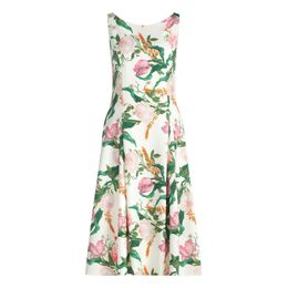 Vera Mont Blumenkleid mit Kellerfalten Damen Gr&ouml;&szlig;e 42 creme Sommerkleid