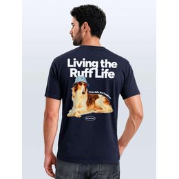 Neverless Shirt 'Ruff Life Borzoi' Herren Gr&ouml;&szlig;e S navy