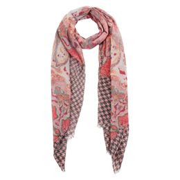 SAMAYA Leichter Wollschal 'Canee', zeitloses Design Damen Gr&ouml;&szlig;e One Size rosa / rot / schwarz