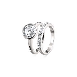 Tchibo - Ringe veredelt mit Kristallen von Swarovski - Damen - Gr. 17 - silber