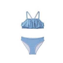 Tchibo - Bikini mit Volant - M&auml;dchen - Gr. 170/176 - wei&szlig;/gestreift